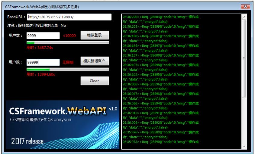 CSFramework.WebApi后端框架 | 压力测试报告|C/S开发框架|C/S框架网